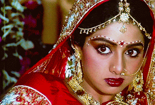 Sridevi: Sridevi as a bride: Woman in Red