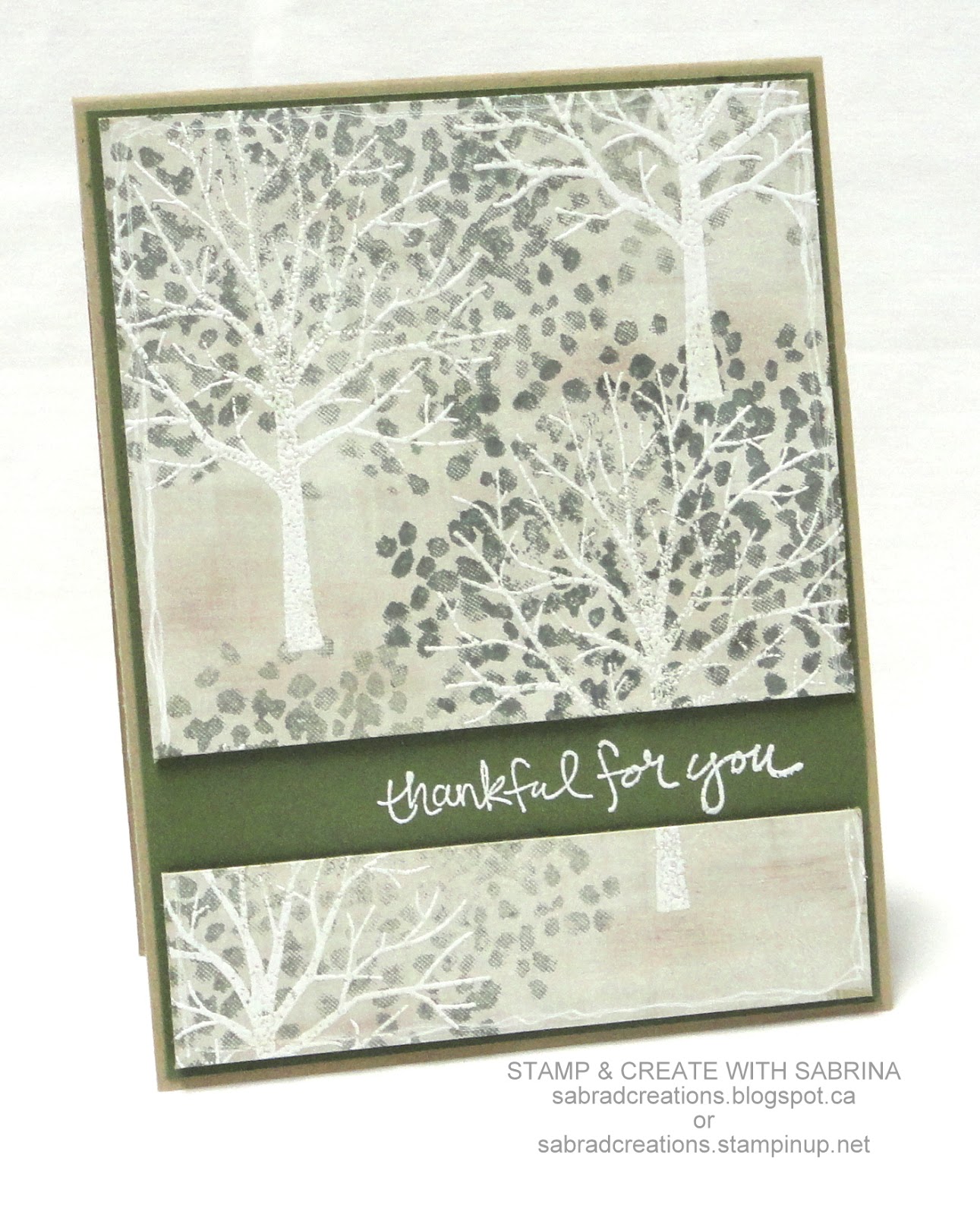 Stamp & Create With Sabrina: Sheltering Tree - Thankful For You