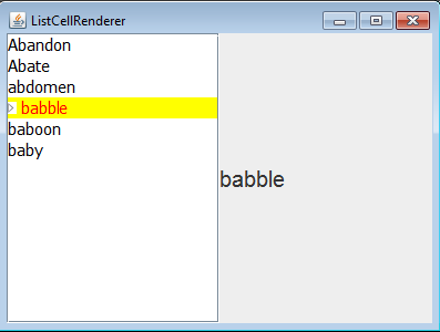 Java programs: JList