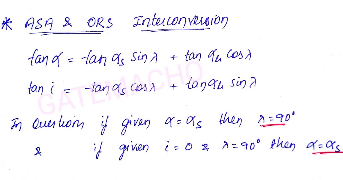 ASA and ORS Interconversion Formula