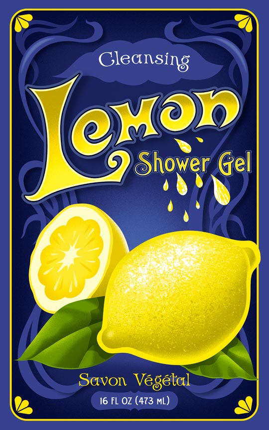 RETRO ILLUSTRATION: Shower Gel Soap Label