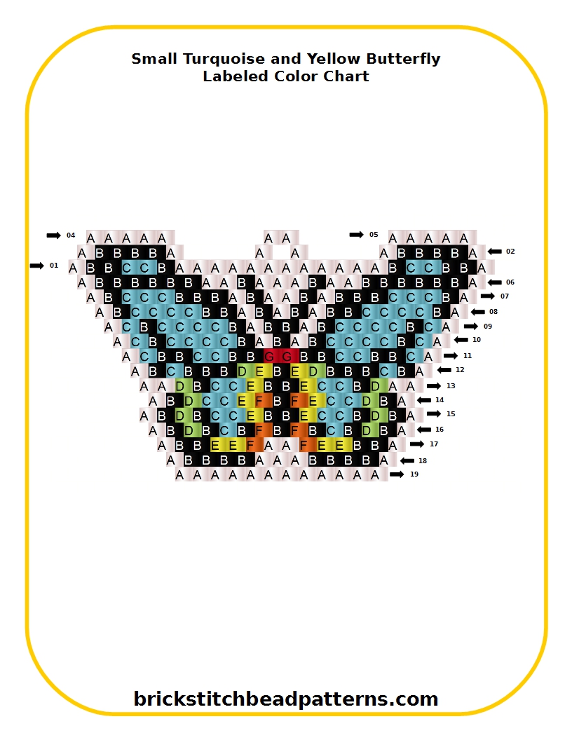 Brick Stitch Bead Patterns Journal: Small Turquoise and Yellow ...