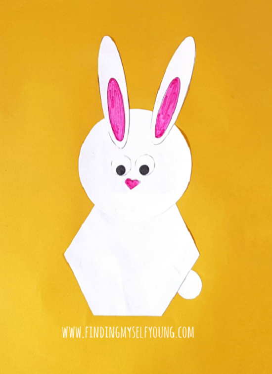 Shape Bunny Paper Craft with Free Template | Finding Myself Young