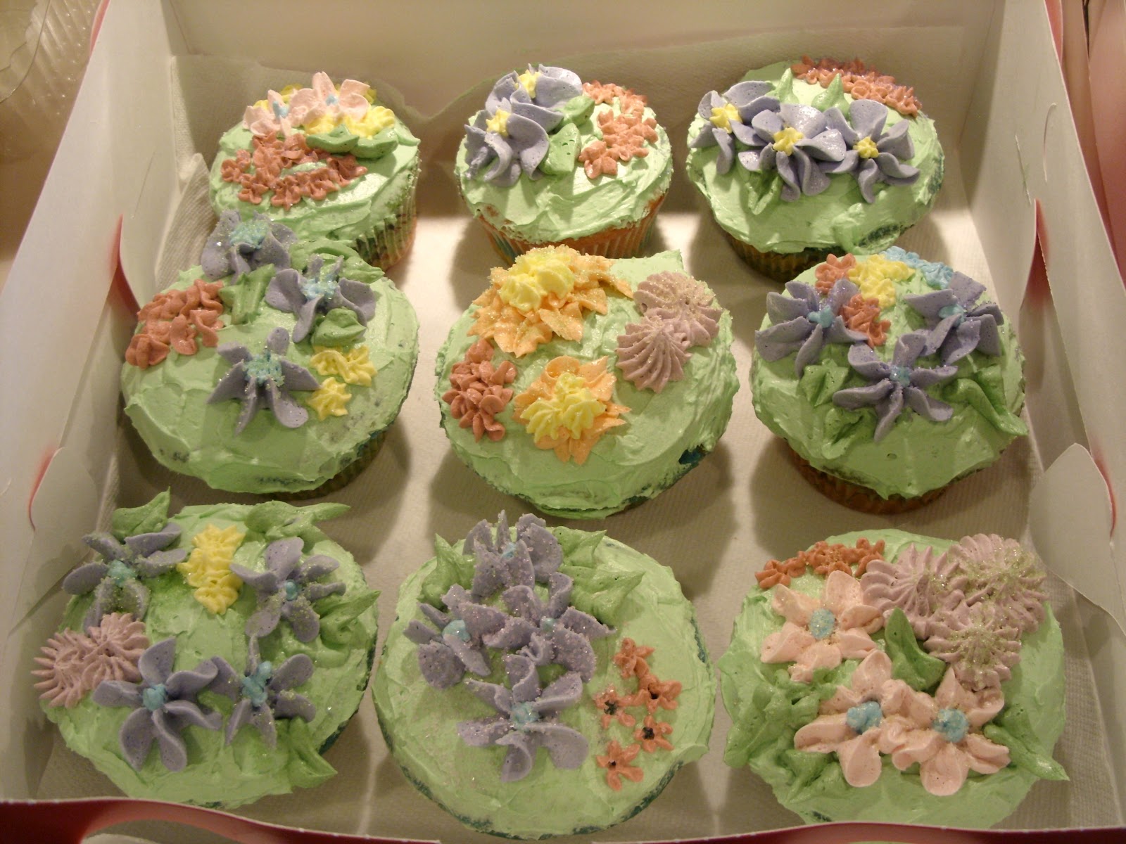 Custom Cakes By Eileen: Birthday Garden Cupcakes for 6 year old girl