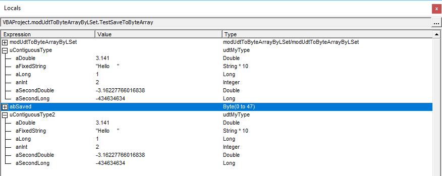 The Excel Development Platform Vba Persistence Use Lset To Serialise User Defined Type To A