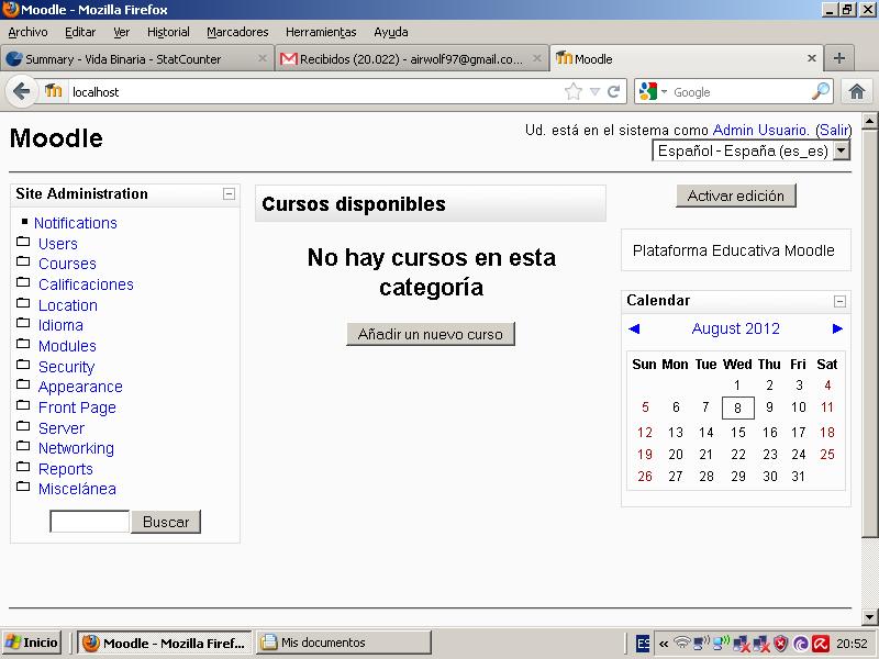 Mi vida binaria: Plataforma Moodle (II parte) : Interfaz de ...