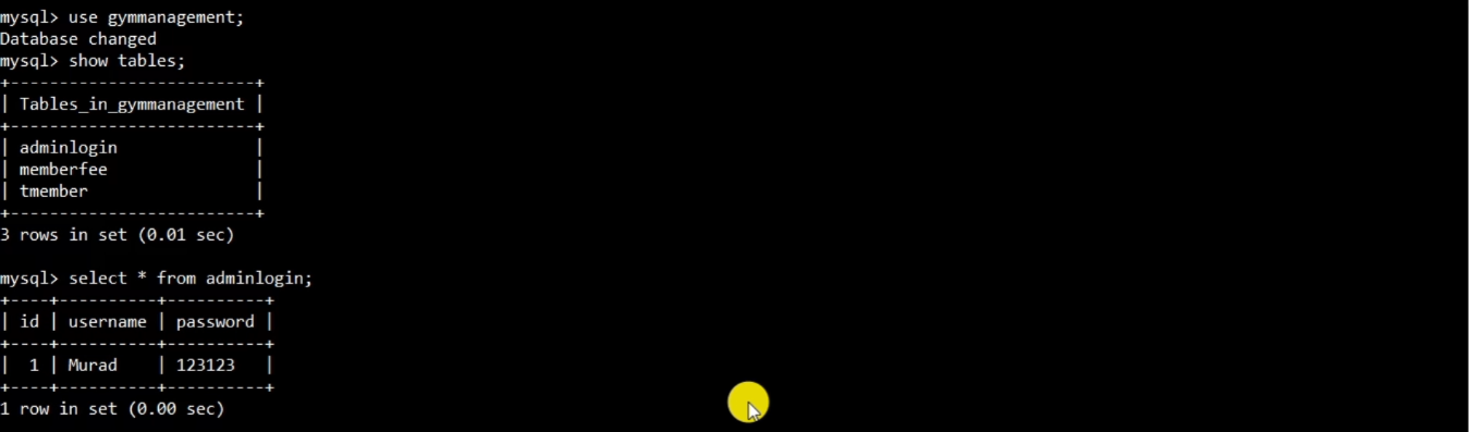 Gym Management System Project using Java and MySQL