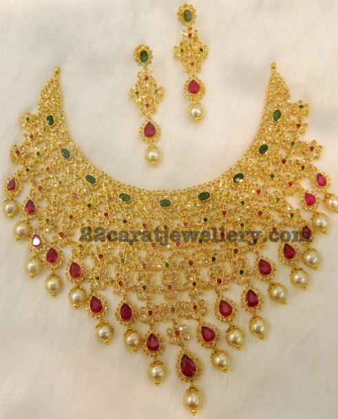 Chakri Uncut Diamond Bridal Set by Kothari jewelry - Jewellery Designs
