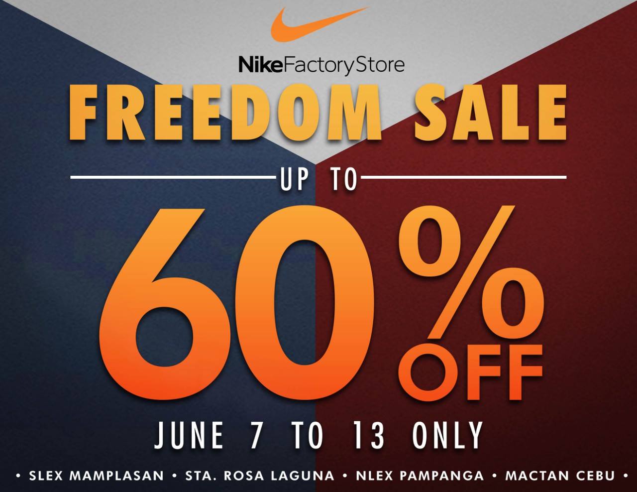 Manila Shopper: Nike Factory Outlet Stores Freedom SALE 2017