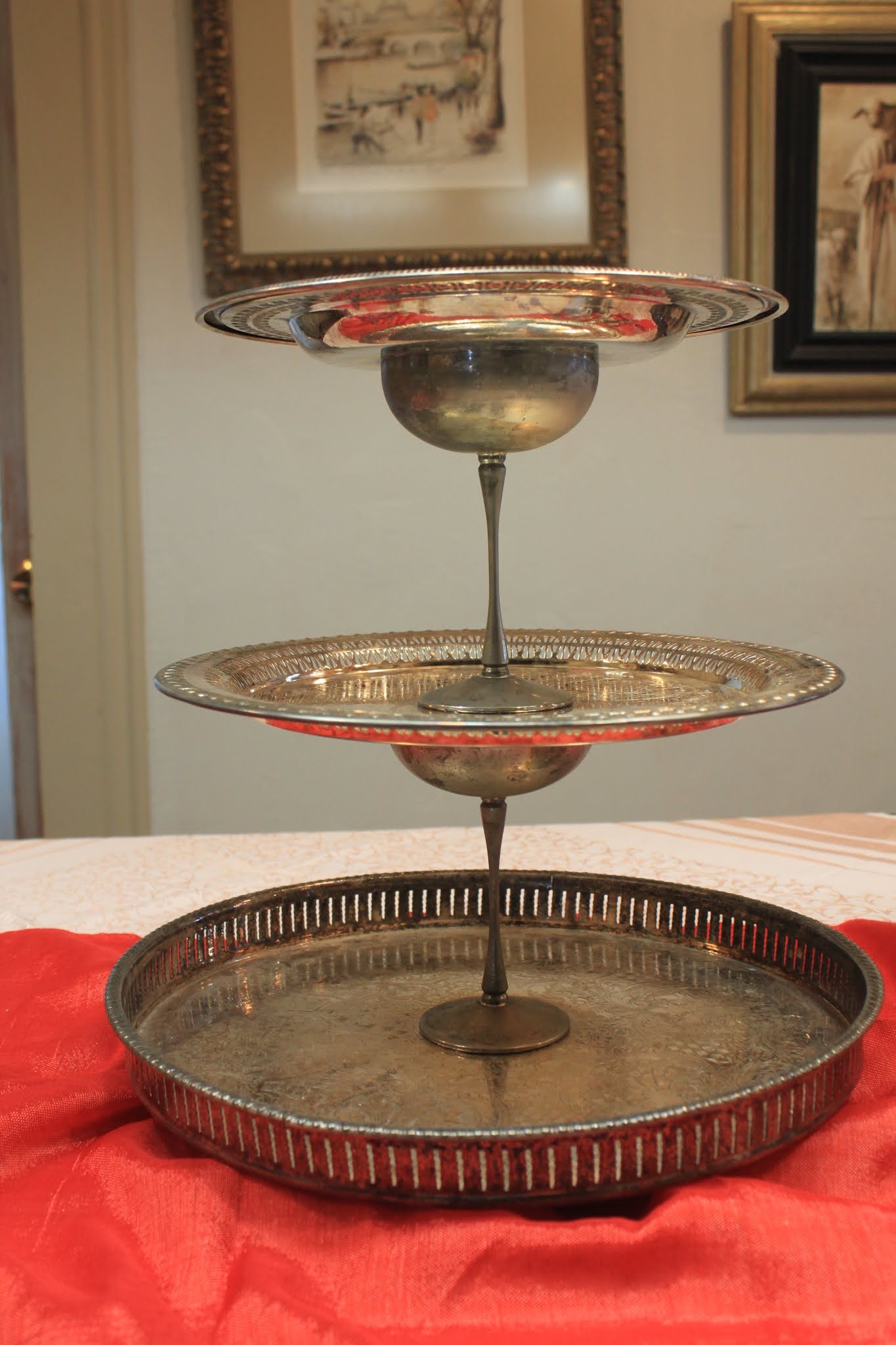 Homemade 3 Tray Silver Stand | Our Refined Farmhouse