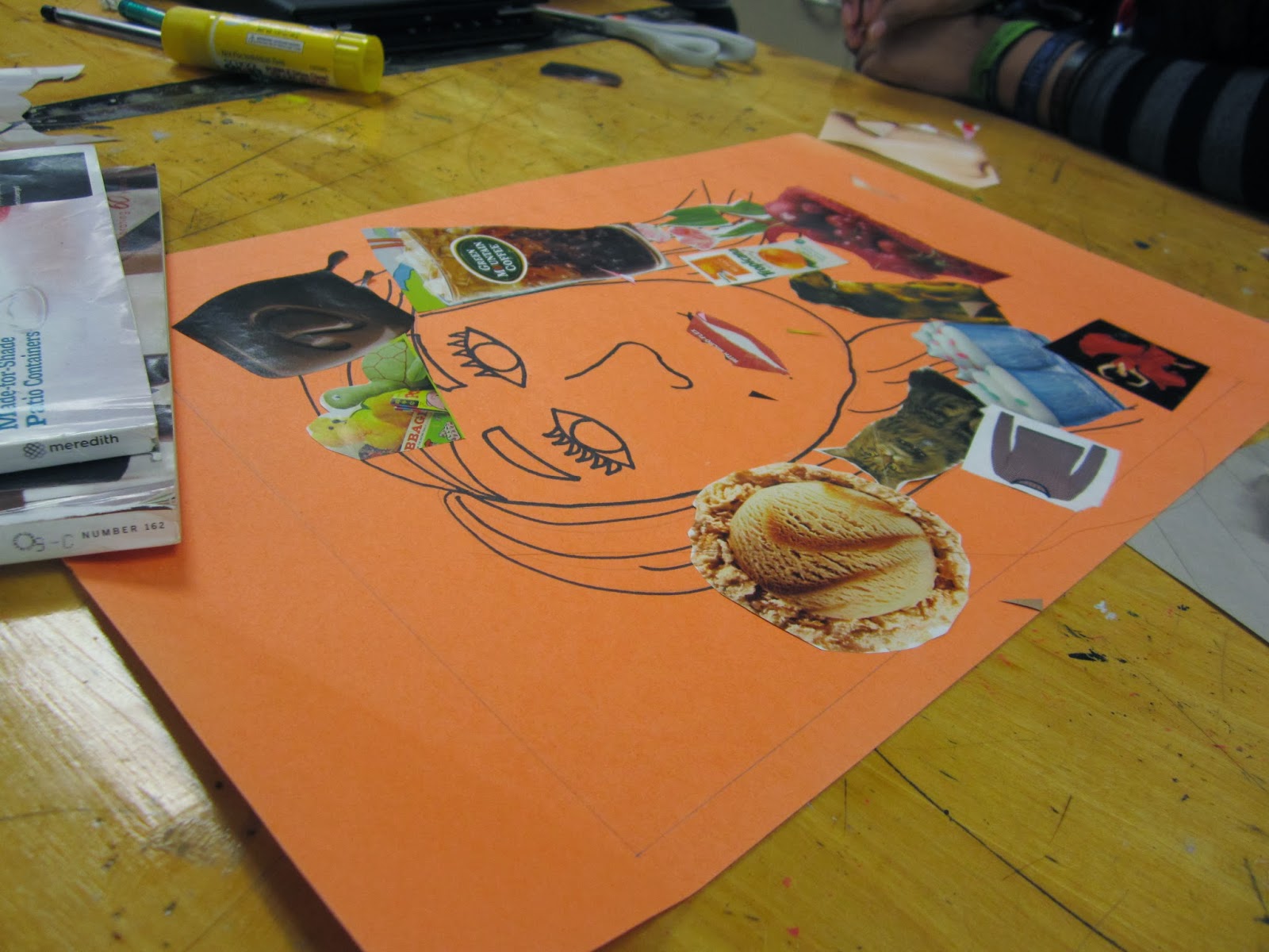 Ms. Charnuska's Art Class: Blind Contour Identity Collages