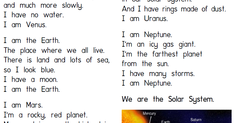 Passionate Teacher Tools: Text 1 - The Solar System (With Suggested ...