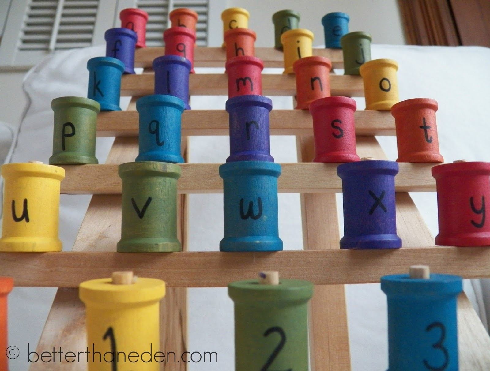 A (simple, I promise!) DIY Wooden Spool Sorting Toy - Mary Haseltine