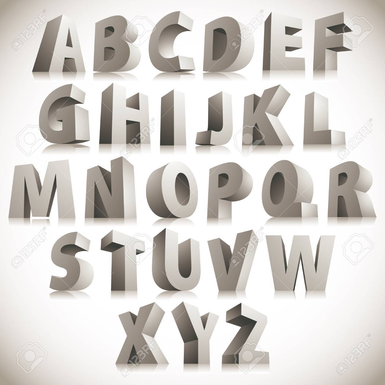 3D Letters Font - Formal Letters