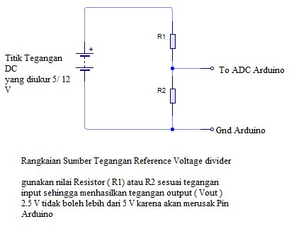 Carles Deef Mentor: Program arduino untuk sensor Tegangan ( Voltage Divider)