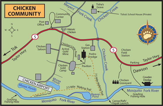 Maps of Alaska Roads By Bearfoot Guides: Map Of The Town Of Chicken in ...