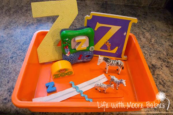 How to Make a Letter Z Sensory Bin - Life with Moore Babies