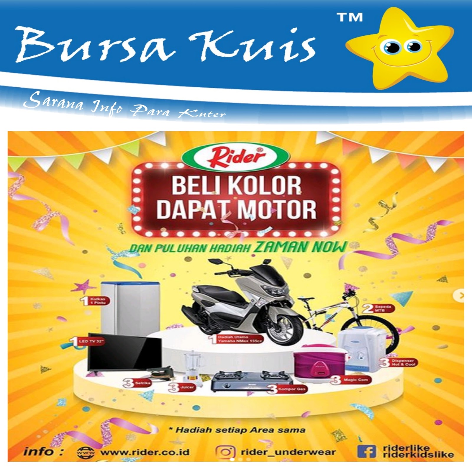 Kuis Promo Beli Kolor Rider Dapat Hadiah Motor Yamaha NMax 155 cc ...