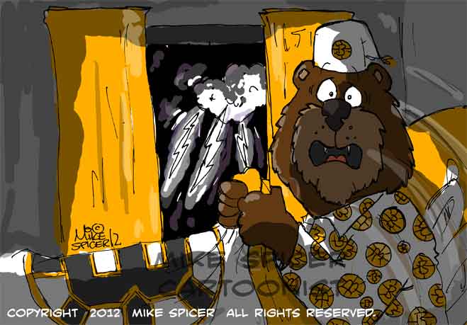 Mike Spicer Cartoonist / Caricaturist.: Lightning vs Bruin