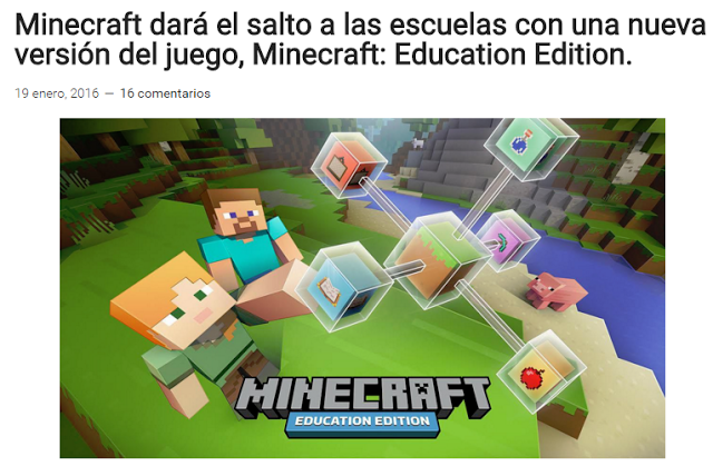 Blog educativo: Minecraft en el aula. Minecraft Education Edition.