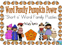 Rockin' Teacher Materials: Halloween Word Family Puzzles with a Freebie