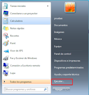 1gb de información: Comando ejecutar en el inicio