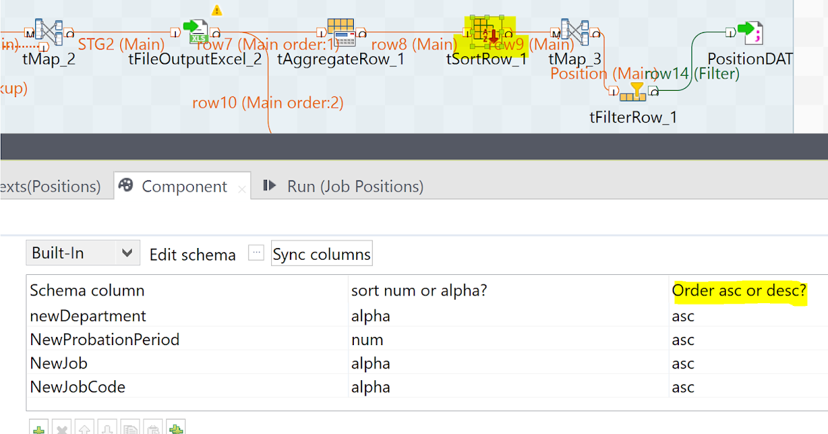 Oracle Apps Solutions: Talend: tSortRow