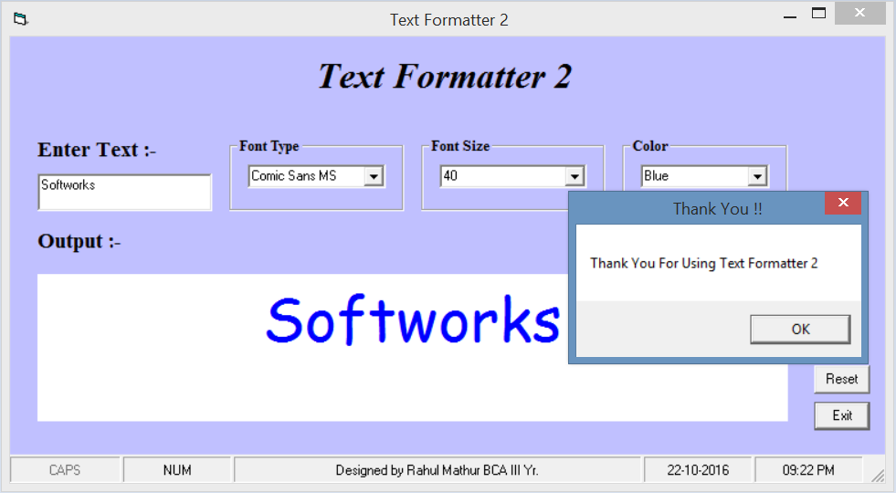 SoftWorks: Text Formatting Application 2 (Visual Basic 6.0)