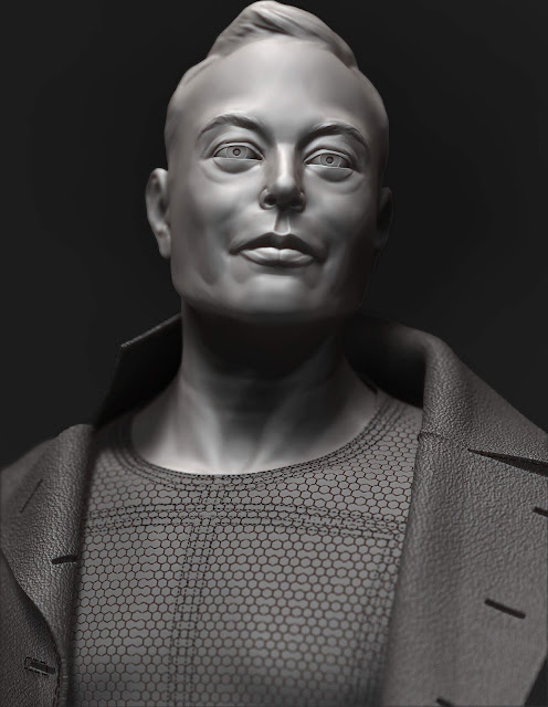Darya Girina Zbrush Endless Way: Elon Musk in the style of Blade Runner ...