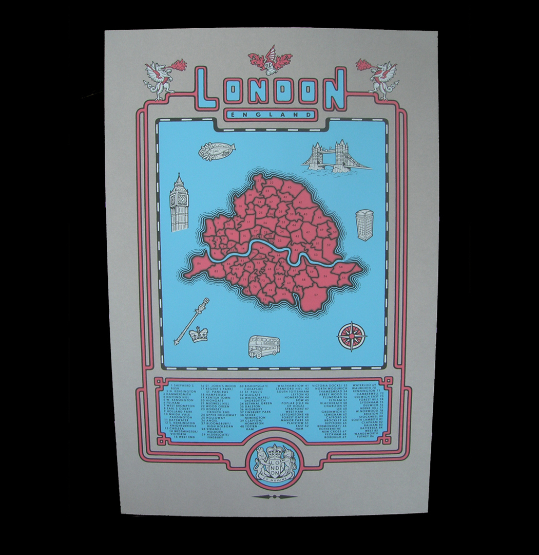 INSIDE THE ROCK POSTER FRAME BLOG: London Neighborhood Map Print by ...