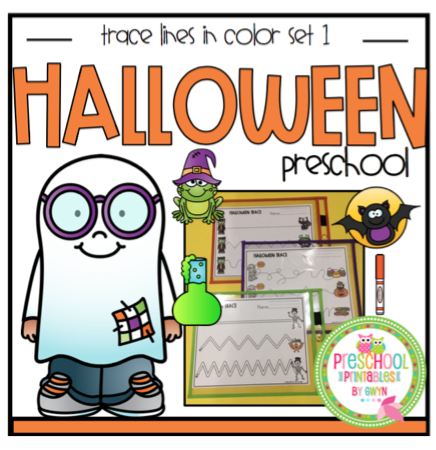 Halloween Trace the Lines in Color ~ Preschool Printables