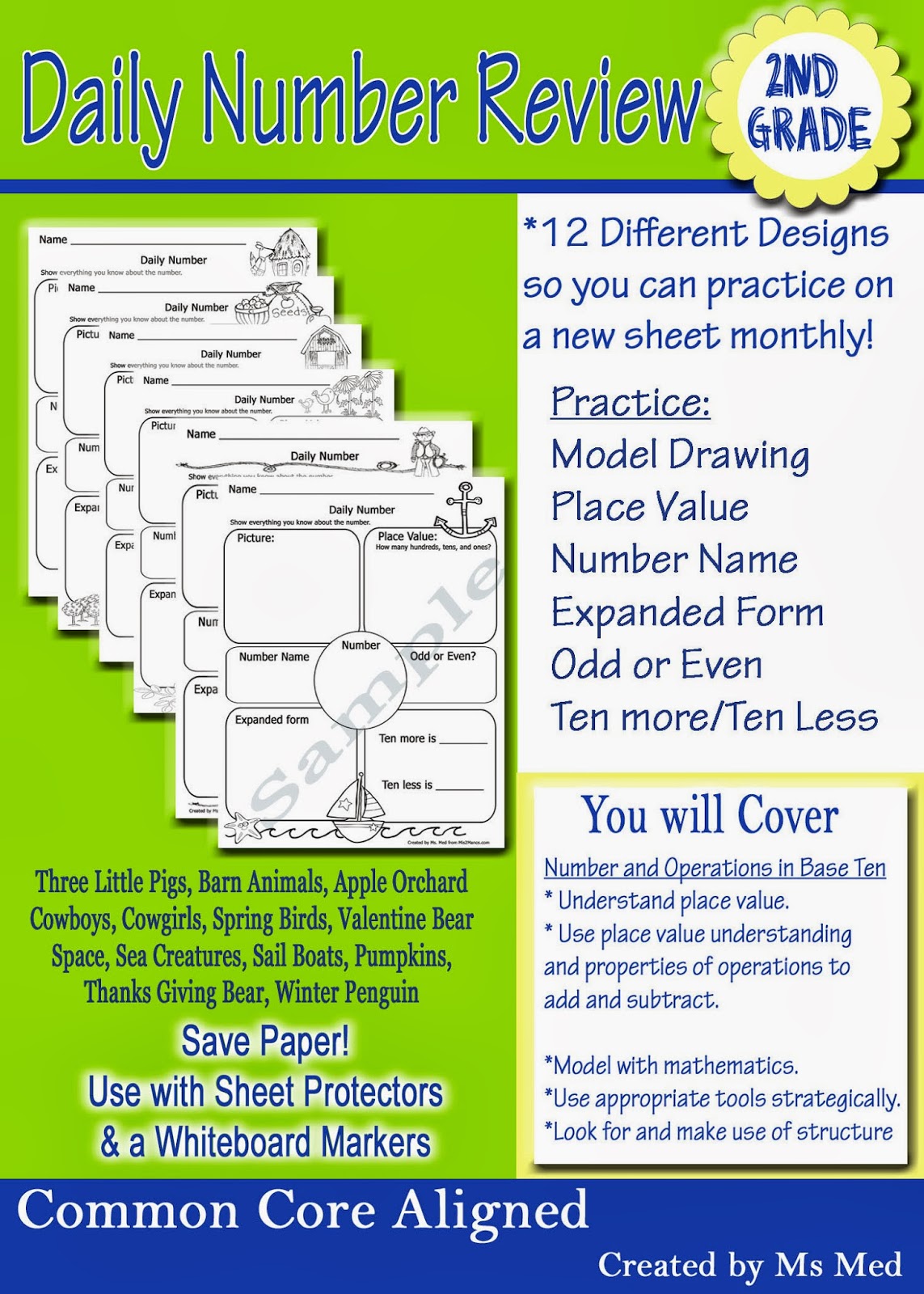 Mis 2 Manos: Made by My Hands: Number of the Day- Math morning work ...