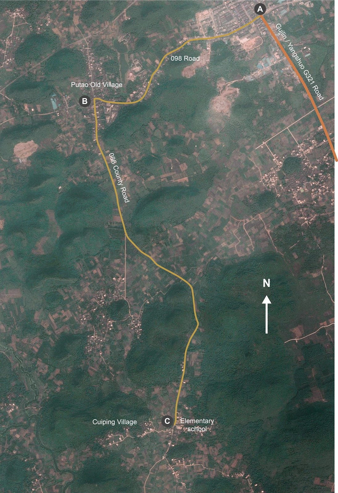 Yangshuo hidden trekking area from Putao to Shikou