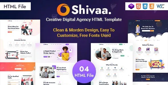Shivaa Creative Agency Bootstrap Template Review - Download New Themes