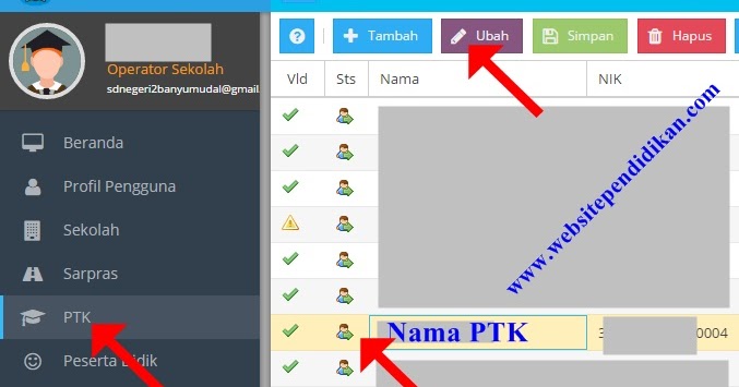 Semua PTK Wajib Mengetahui tentang Cara Mengisi Data Utama PTK di Dapodik Versi 2016, di Poin ...