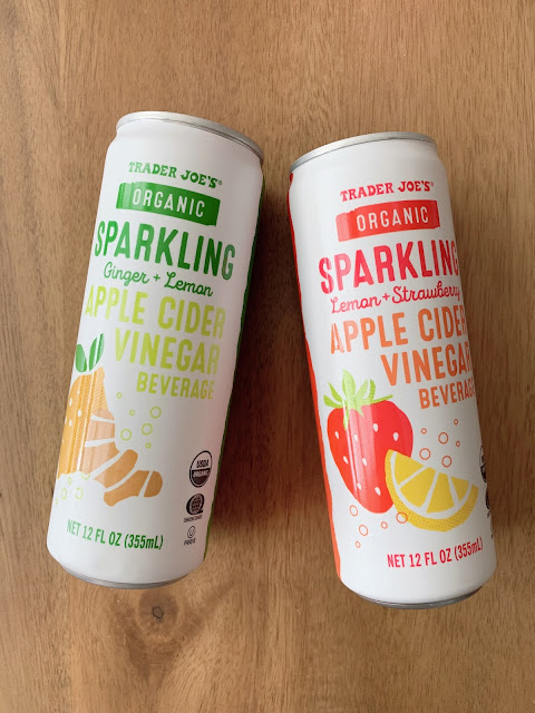 Trader Joe's Organic Sparkling Apple Cider Vinegar Beverage: Ginger + Lemon and Lemon + Strawberry