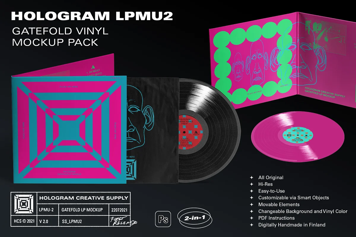 520+ Best Vinyl Record Mockup Templates | Free & Premium