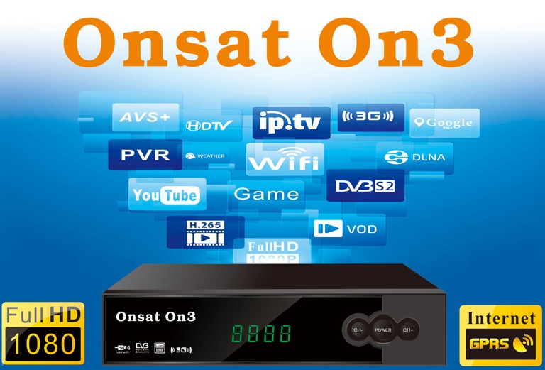 ONSAT ON3 DVB-S2/T2 Combo HD Satellite Receiver - FTA & IPTV