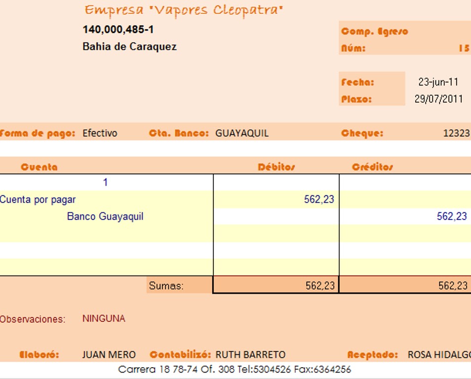 Comprobante De Cheque