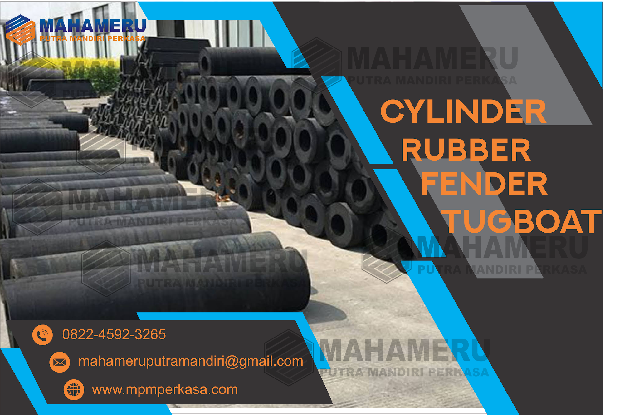 Karet Fender tipe silinder untuk Tugboat