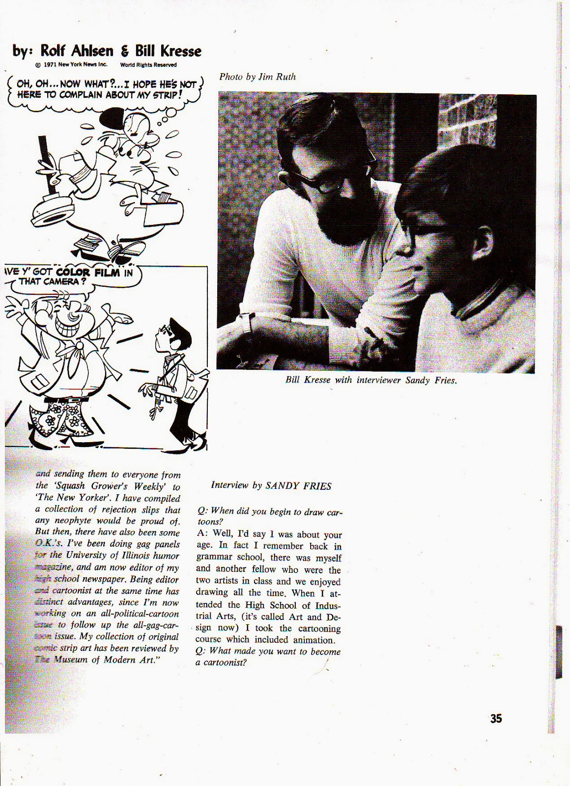 Mike Lynch Cartoons: 1972 Cartoonist PROfiles: Bill Kresse Interview