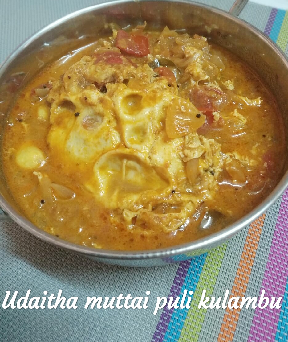 Udaitha muttai puli kulambu / egg drop kulambu