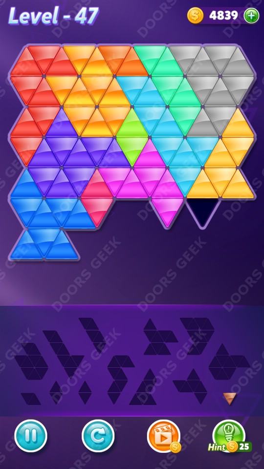 Block! Triangle Puzzle Champion Level 47 Solution ~ Doors Geek