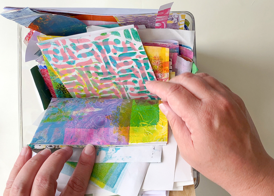 StencilGirl Talk: What I do with my gel printed papers by Marsha Valk
