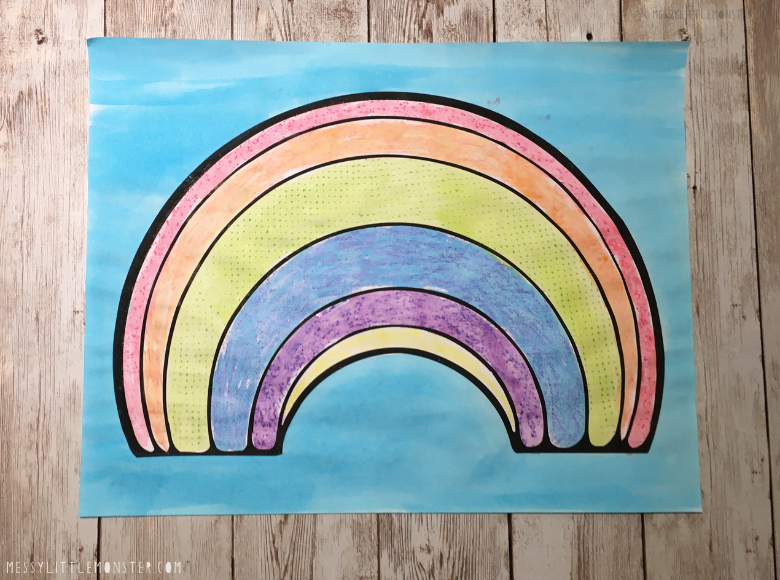 Printable Rainbow Template - Texture Crayon Rubbing Art - Messy Little ...