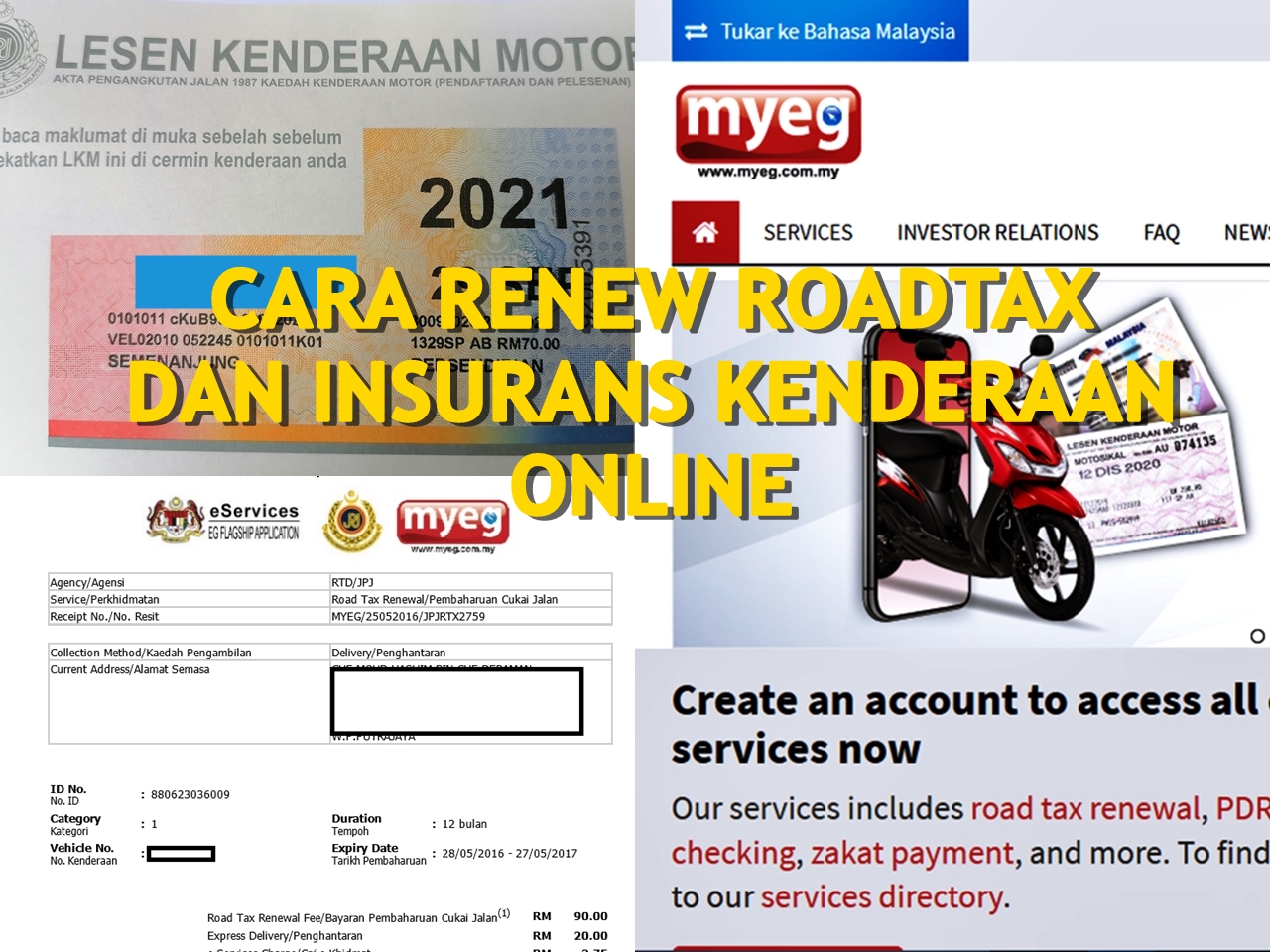 Cara Renew Roadtax dan Insurans Kenderaan Online