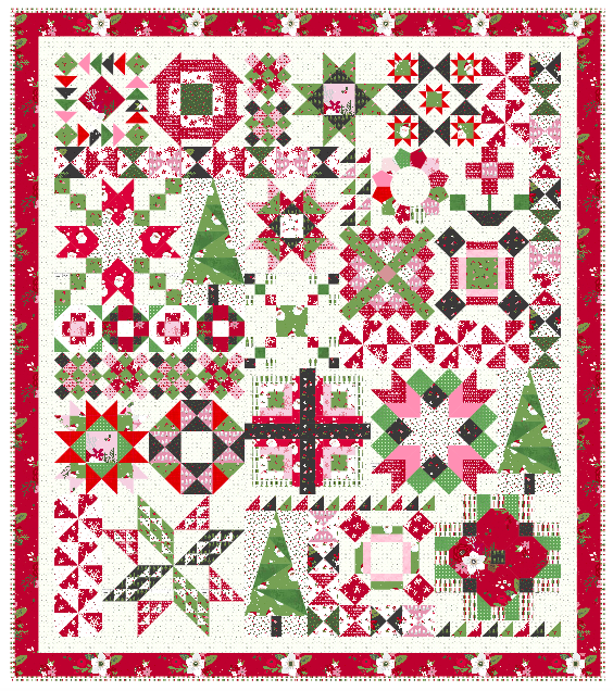 Holly Jolly Block of the Week using Riley Blake Designs Holly Holiday ...