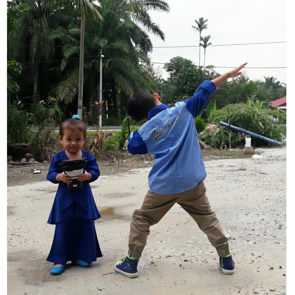 OOTD raya ketika dengan tema emerald & biru ~ Cikgu Norazimah