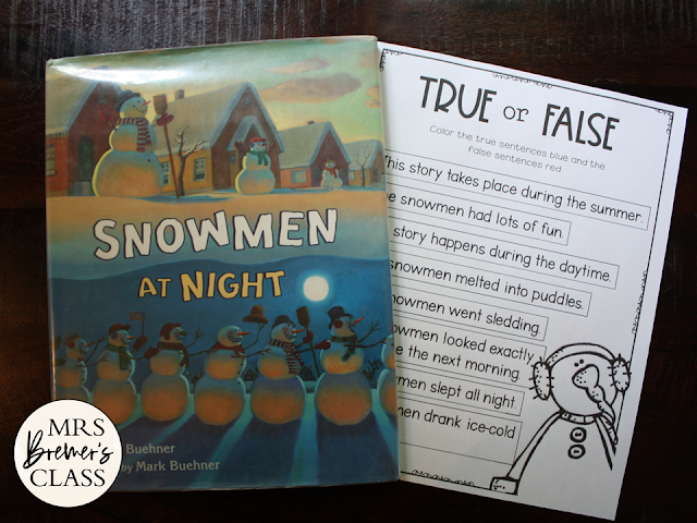 Snowmen at Night | Book Activities and Craftivity | Mrs. Bremer's Class