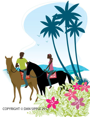dan sipple illustration blog: Hawaiian Honeymoon for Knot Magazine